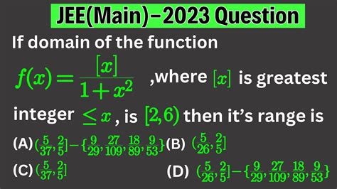 Jee M 2023 Question Function Jee Main Advance Xi Xii Topic Youtube