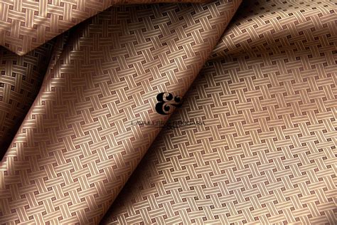 Swatch Of Brown Gold Bronze Cross Hatch Jacquard Lining Fabric Custom