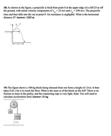Solved As Shown In The Figure A Projectile Is Fired Chegg