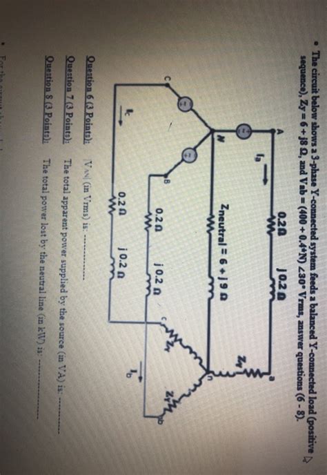 Solved • The Circuit Below Shows A 3 Phase Y Connected