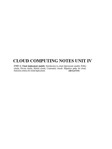 Cloud Computing Notes Unit Iv Pdf Cloud Computing Virtual Machine