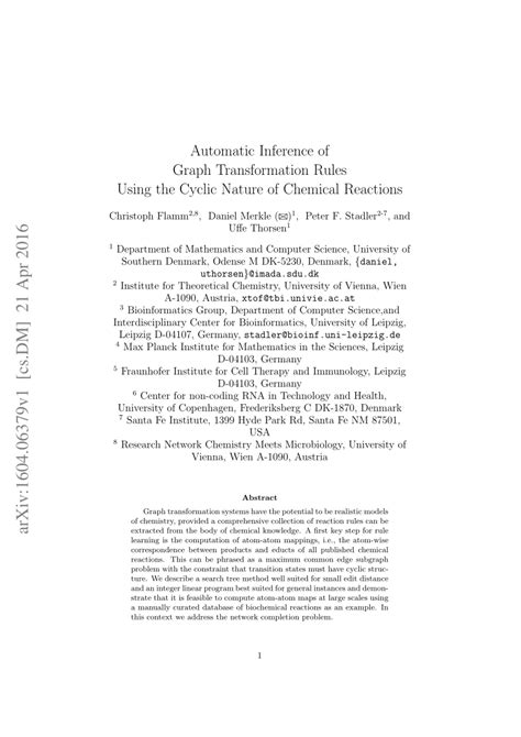 Pdf Automatic Inference Of Graph Transformation Rules Using The Cyclic Nature Of Chemical