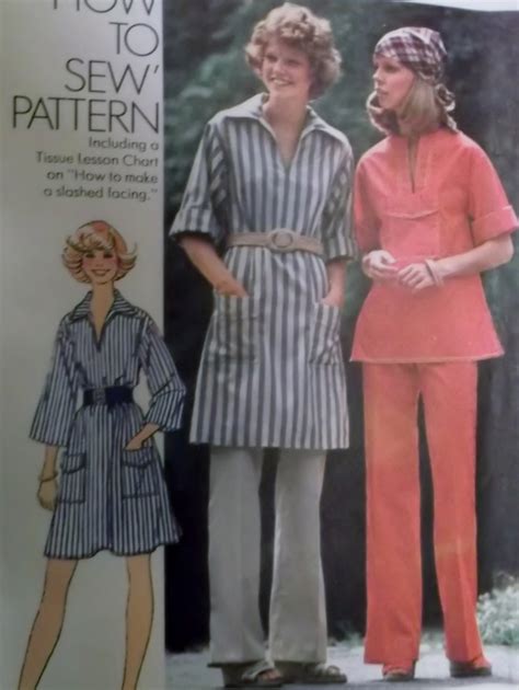 Vintage 1975 Misses Dress Top And Pants Simplicity 7250 Sewing Pattern