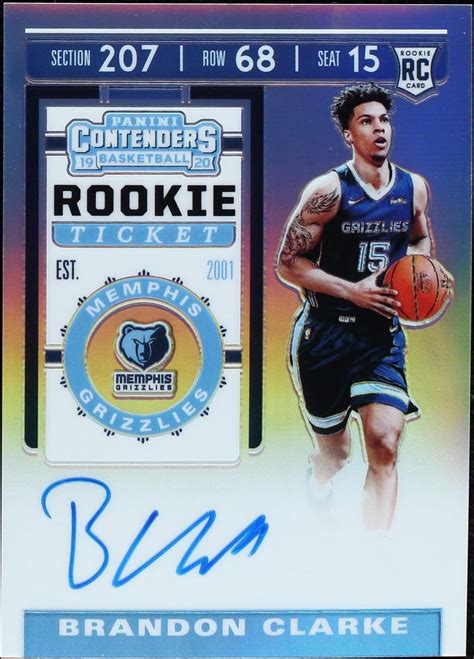 2019 20 Panini Contenders Rookie Ticket Brandon Clarke 134 Premium