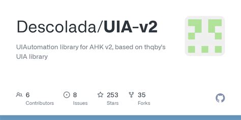 Github Descolada Uia V2 Uiautomation Library For Ahk V2 Based On Thqbys Uia Library