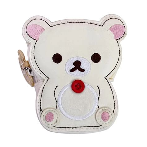 귀여운 리락쿠마 동전 지갑 코릴락쿠마 곰 바디 가죽 동전 파우치 케이스 만화 애니메이션 카와이 돈 가방 미니 보관 가방 Aliexpress