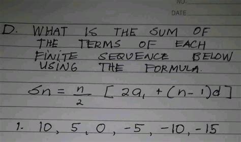 D What 15 The Sum Of The Terms Of Each Finite Studyx