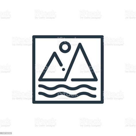 흰색 배경에서 격리된 이미지 벡터 아이콘입니다 개요 웹 사이트 디자인 및 모바일 응용 프로그램 개발을위한 얇은 라인 이미지 아이콘 얇은 선 이미지 윤곽선 아이콘 벡터