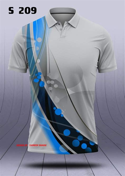 Sport Shirt Design With Blue Swirls
