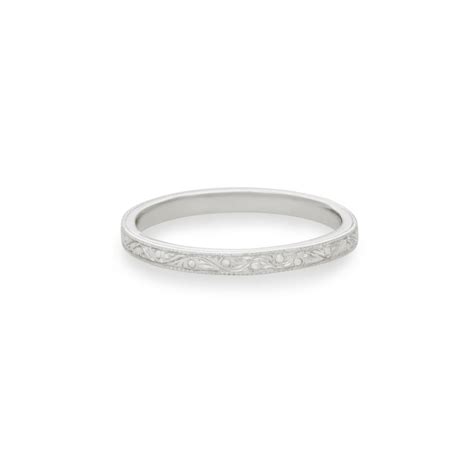 Hand Engraved Scroll Pattern Vintage Style Band Christopher Duquet