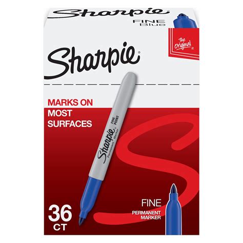 Sharpie Permanent Markers Fine Point Blue 36 Count Walmart
