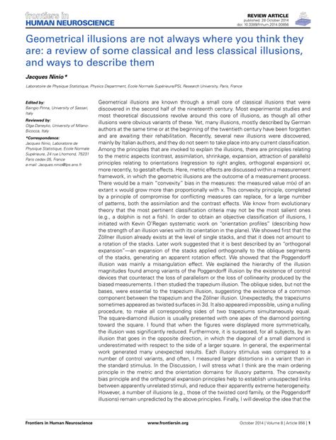 Pdf Geometrical Illusions Are Not Always Where You Think They Are A