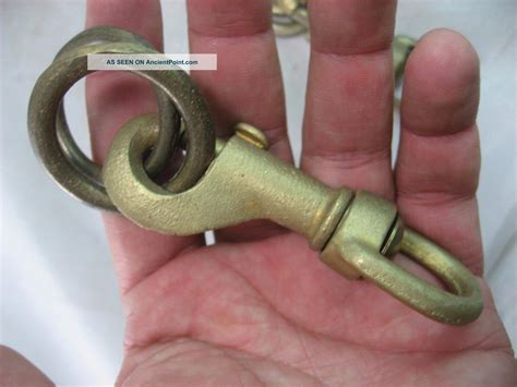 Solid Brass Swivel Pair Chain Hook Vintage