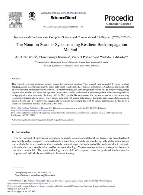 Pdf The Notation Scanner Systems Using Resilient Backpropagation Method