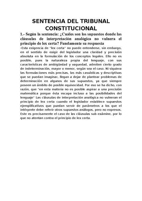 Sentencia Del Tribunal Constitucional Sentencia Del Tribunal