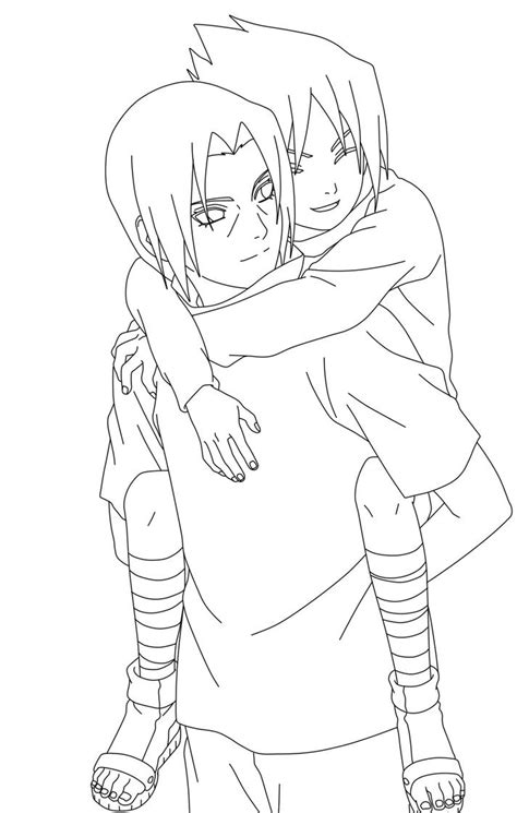 Chibi Sasuke Uchiha Coloring Page Anime Coloring Page