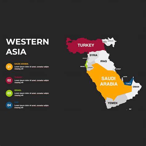 Western Asia Infographics Map Editable Ppt And Keynote