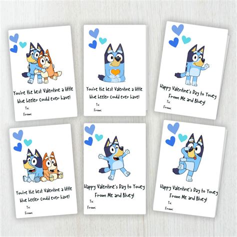 Bluey Valentines Cards Printable Printable Free Templates