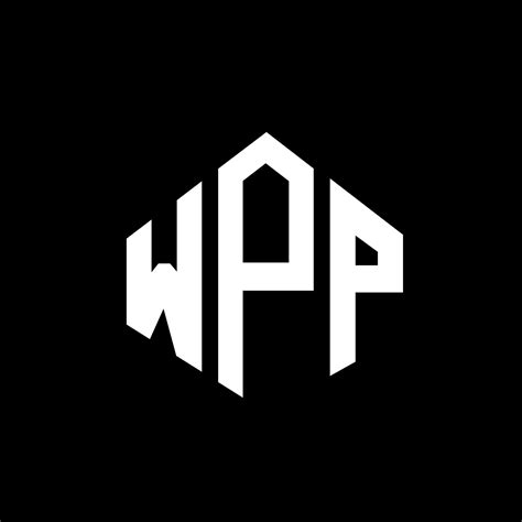 Wpp Bokstavslogotypdesign Med Polygonform Wpp Polygon Och Kubform
