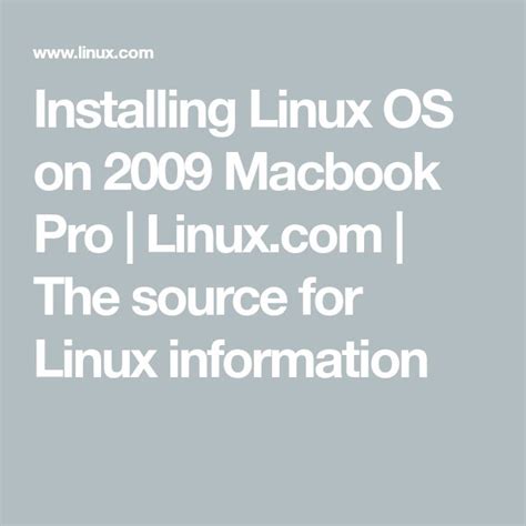 Installing Linux OS On Macbook Pro