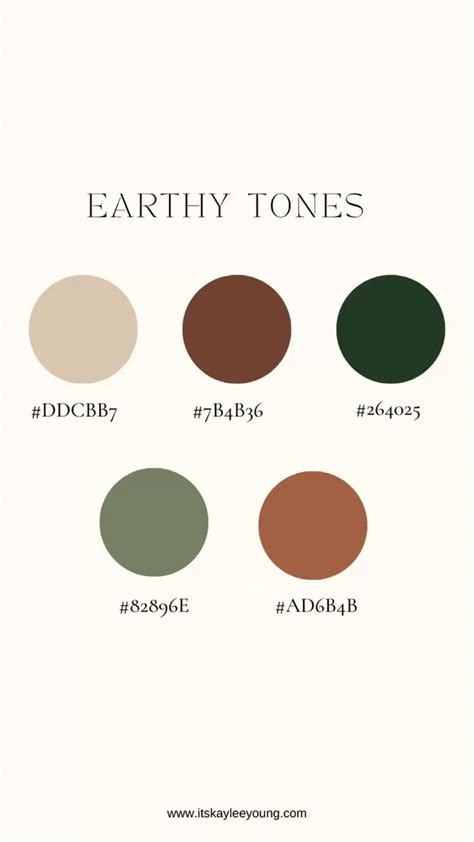 Earthy Tones Brand Color Palette Ideas With Hex Code Earth Tone Color Palette Branding