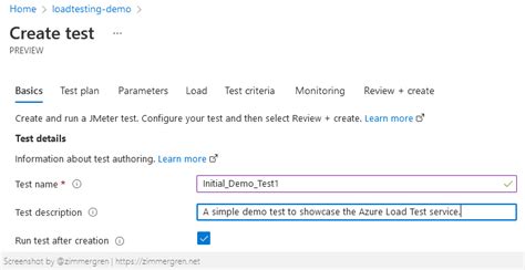 using the azure load testing service
