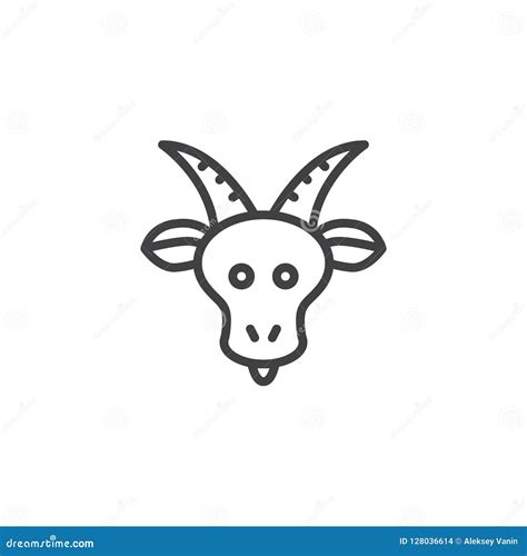 Capricorn Zodiac Outline Icon Stock Vector Illustration Of Wild Abstract 128036614