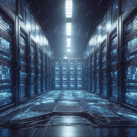 Premium Ai Image Future Server Room Ai Generated Illustration
