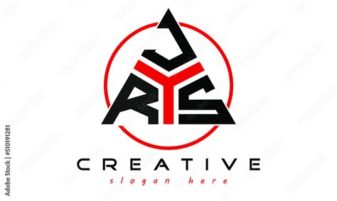 RJS Three Letter Creative Triangle Shape In Circle Logo Design Vector Template Typography Logo