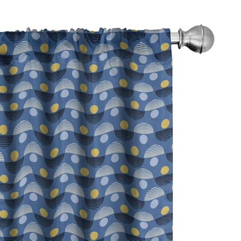 Ambesonne Abstract Curtains Simple Geometric Pattern Pair Of 28x95
