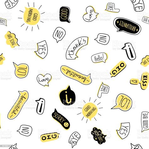 손으로 그린 연설 거품 완벽 한 패턴입니다 벡터 그림 흰색 절연입니다 Brand Name Online Messaging