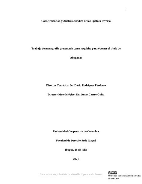 Pdf Caracterización Y Análisis Jurídico De La Hipoteca Inversa
