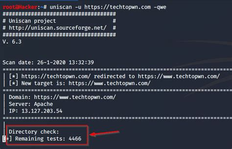 dirb and uniscan website scaning in kali linux
