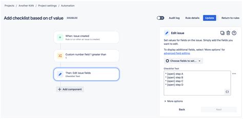add checklist based on a custom field value