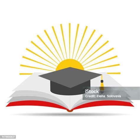 Illustration De Léducation Livre Ouvert Avec Le Soleil Et Lombre Sur