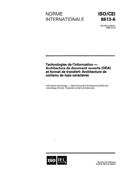 ISO IEC 8613 6 1994 Information Technology Open Document Architecture ODA And Interchange