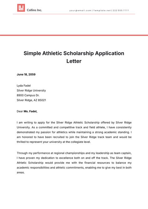 Exles Of A Scholarship Application Letter