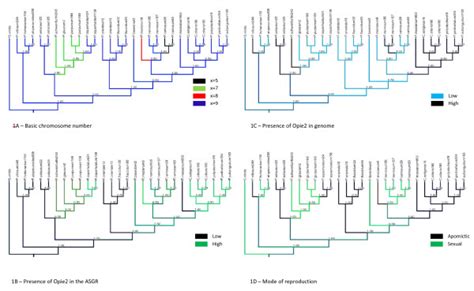 Ancestral States For Different Characters Bayesian Trees Based On The