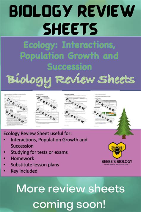 Ecology Review Sheet Interactions Population Growth And Succession