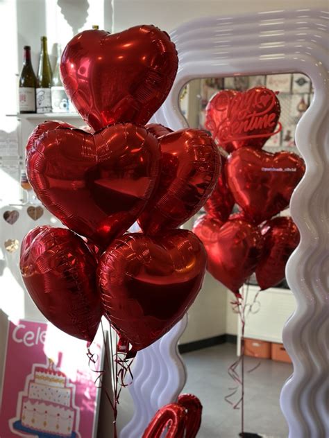 하트 번치 헬륨 풍선 다발 7ea