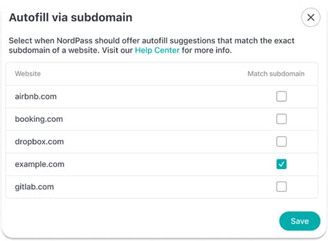 Autofill Via Subdomain NordPass