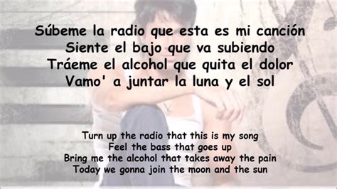 Súbeme La Radio Lyrics With English Translation Youtube