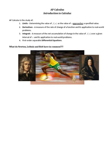 10 Ap Intro To Ap Calculus Pdf Derivative Calculus