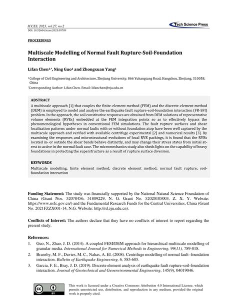 Pdf Multiscale Modelling Of Normal Fault Rupture Soil Foundation Interaction