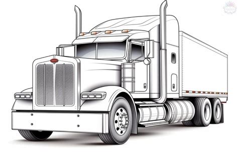 Peterbilt Semi Truck Coloring Pages