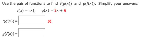Solved Use The Pair Of Functions To Find Fgx And