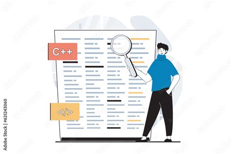 Software Development Concept With People Scene In Flat Design For Web