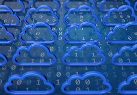 Premium Photo Cloud Computing Concept Blue Cloud Shape On A Binary