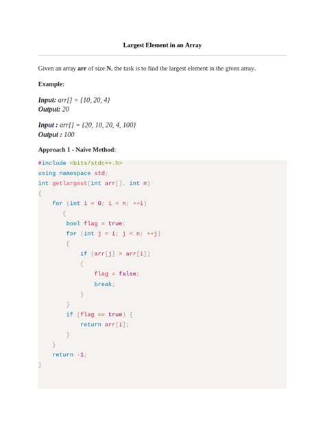 Array Problems For Theory Class Pdf