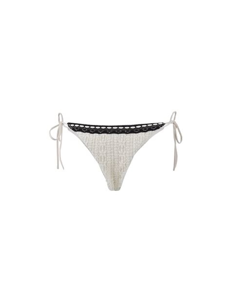 Shiloh Bikini Bottom White Lace White Pointelle Tiger Mist